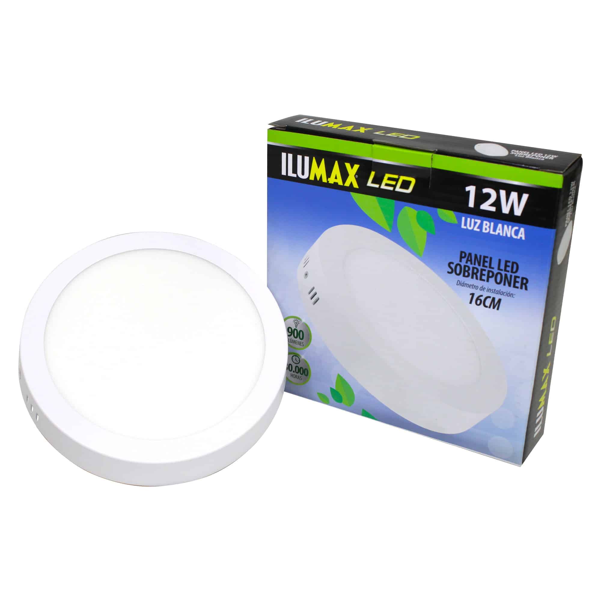 Panel LED 12W Sobreponer Redondo Luz Blanca 16cm - ILUMAX
