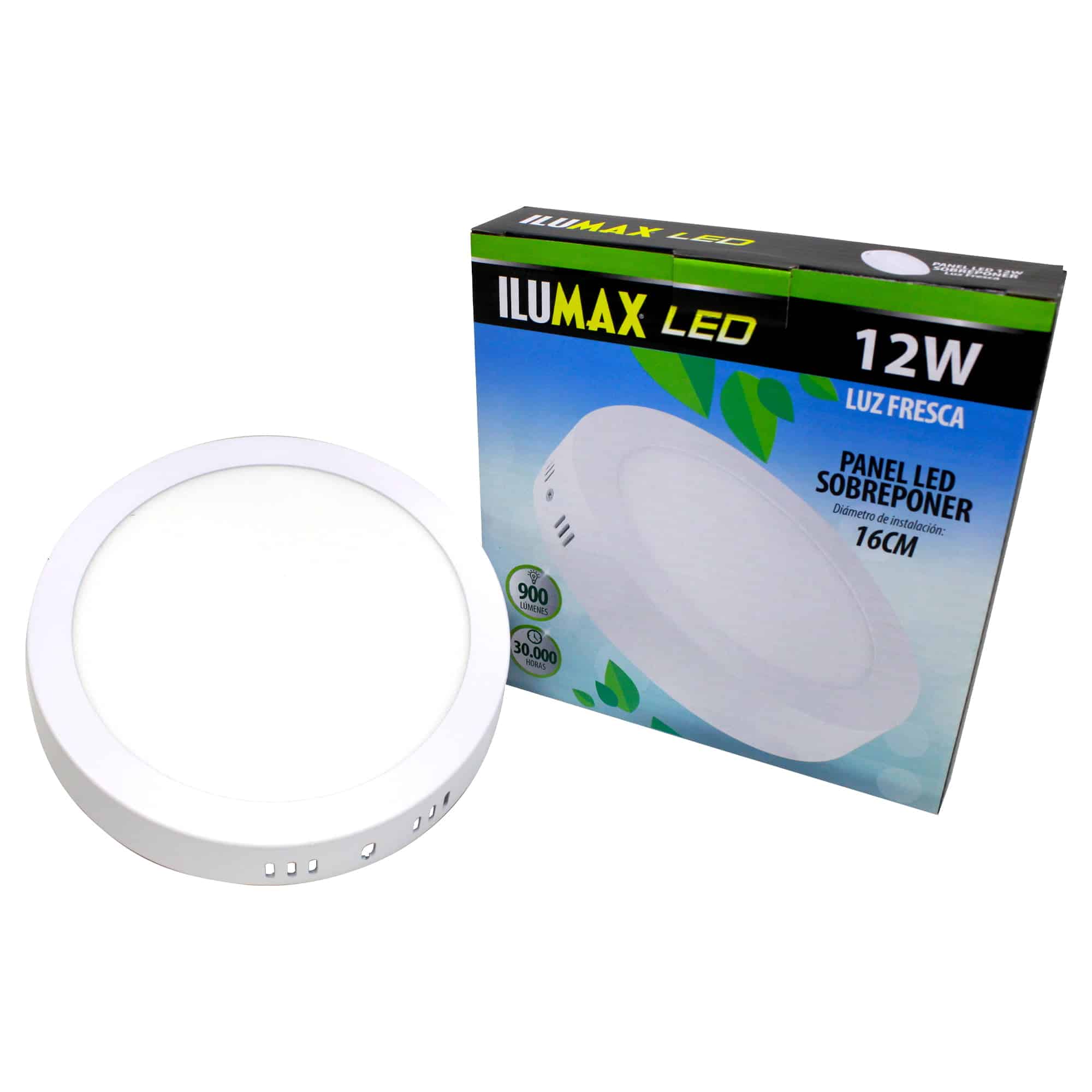 Panel LED 12W Sobreponer Redondo Luz Fresca 16cm - ILUMAX