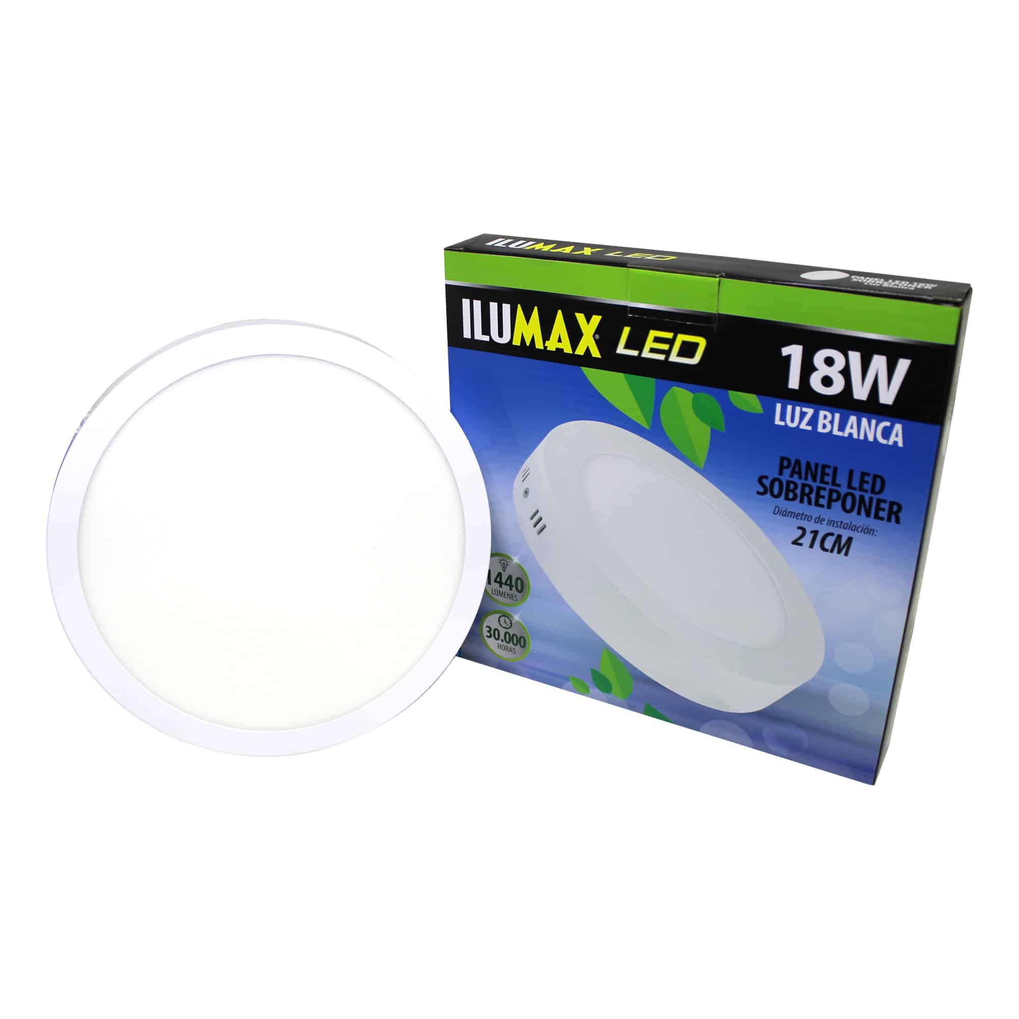 Panel LED 18W Sobreponer Redondo Luz Blanca 21cm - ILUMAX