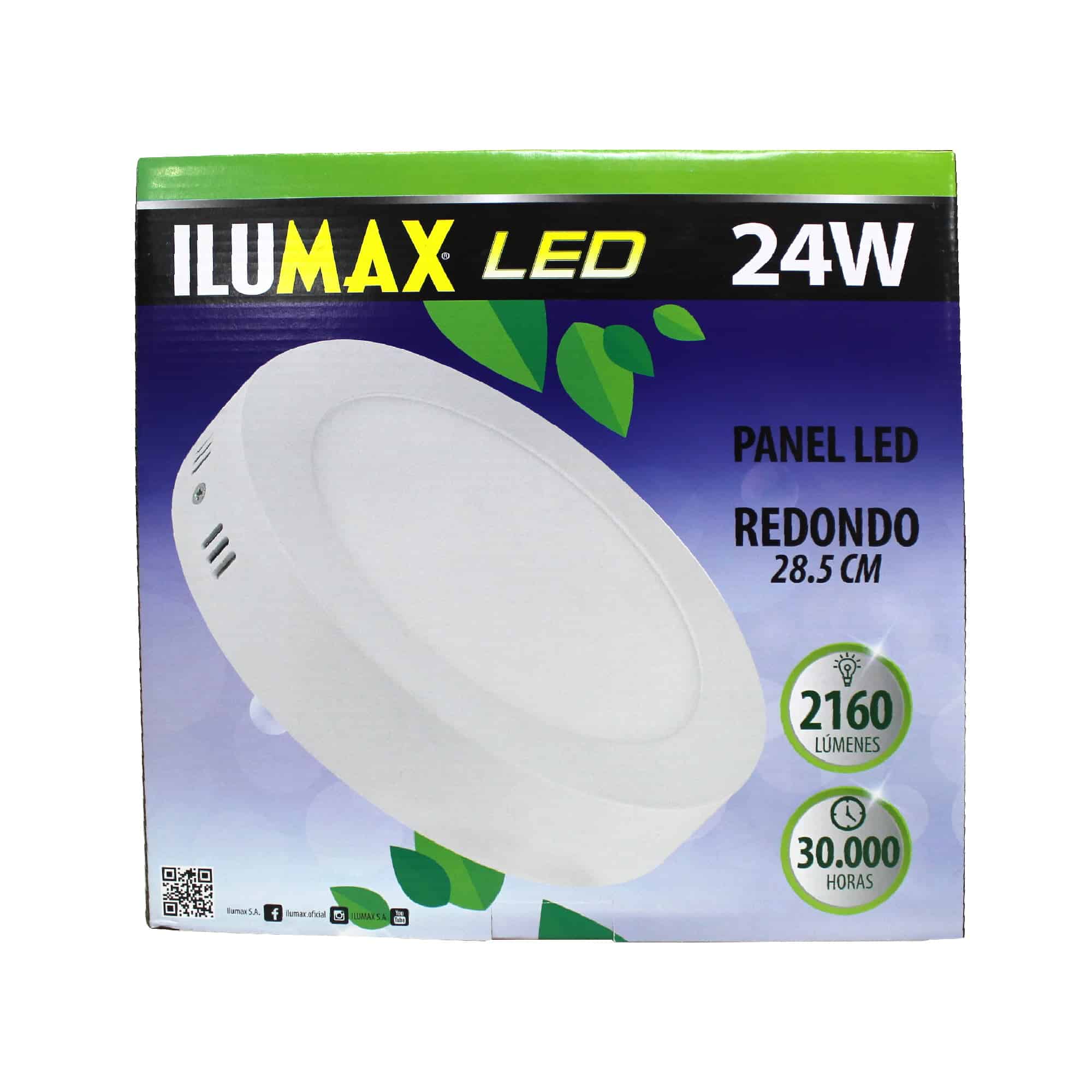 Panel LED 24W Sobreponer Redondo Luz Blanca 28.5cm - ILUMAX
