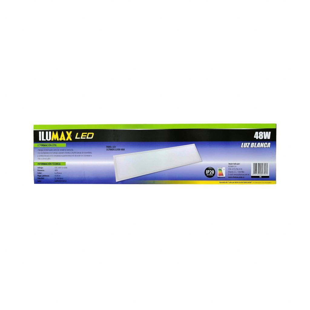 Panel LED 48W Plano Luz Blanca 30X120Cm - ILUMAX