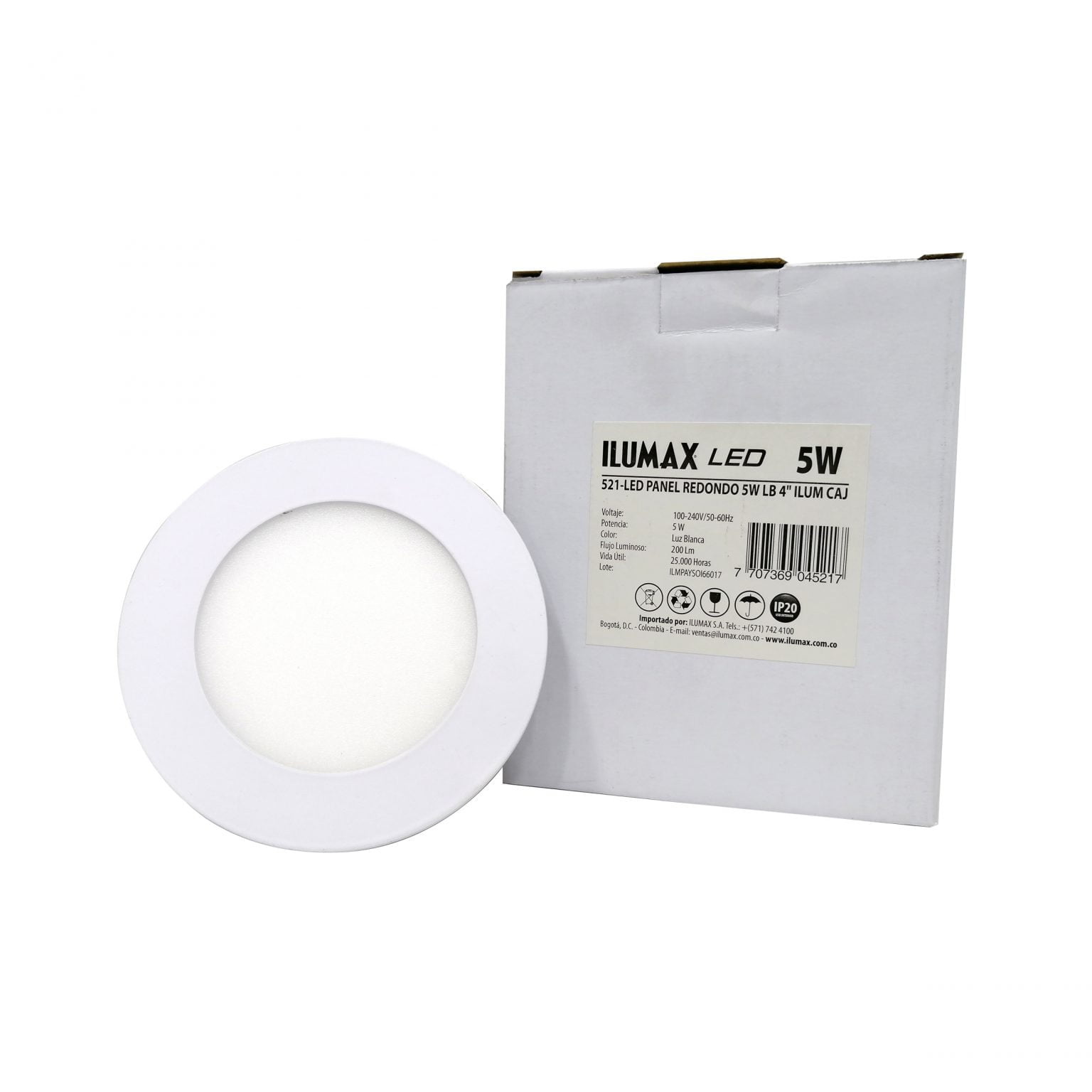 Panel LED 18W Redondo Luz Cálida 8" - ILUMAX