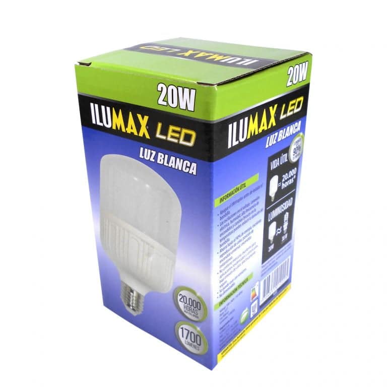 Bombillo LED 20W Alta Potencia Luz Blanca E27 - ILUMAX
