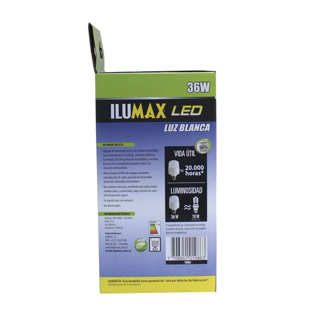 Bombillo LED 36W Alta Potencia Luz Blanca E27 - ILUMAX